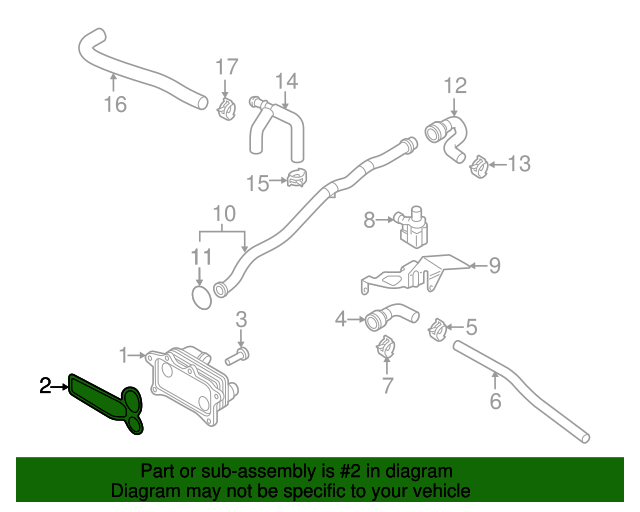 2013-2019 Audi Oil Cooler Gasket 06E-117-070-H | Audi USA Parts