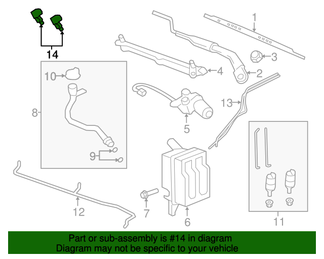 2012-2015 Chevrolet Captiva Sport Windshield Washer Nozzle 96673371 GM ...