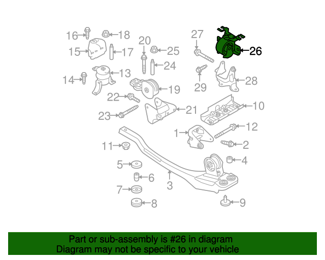 5L8Z-6038-CA - Trans Mount - 2008-2012 Ford | Lasco Auto Parts
