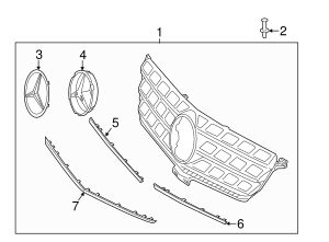 000-888-00-60 - Grille Emblem Bracket 2011-2020 Mercedes-Benz ...