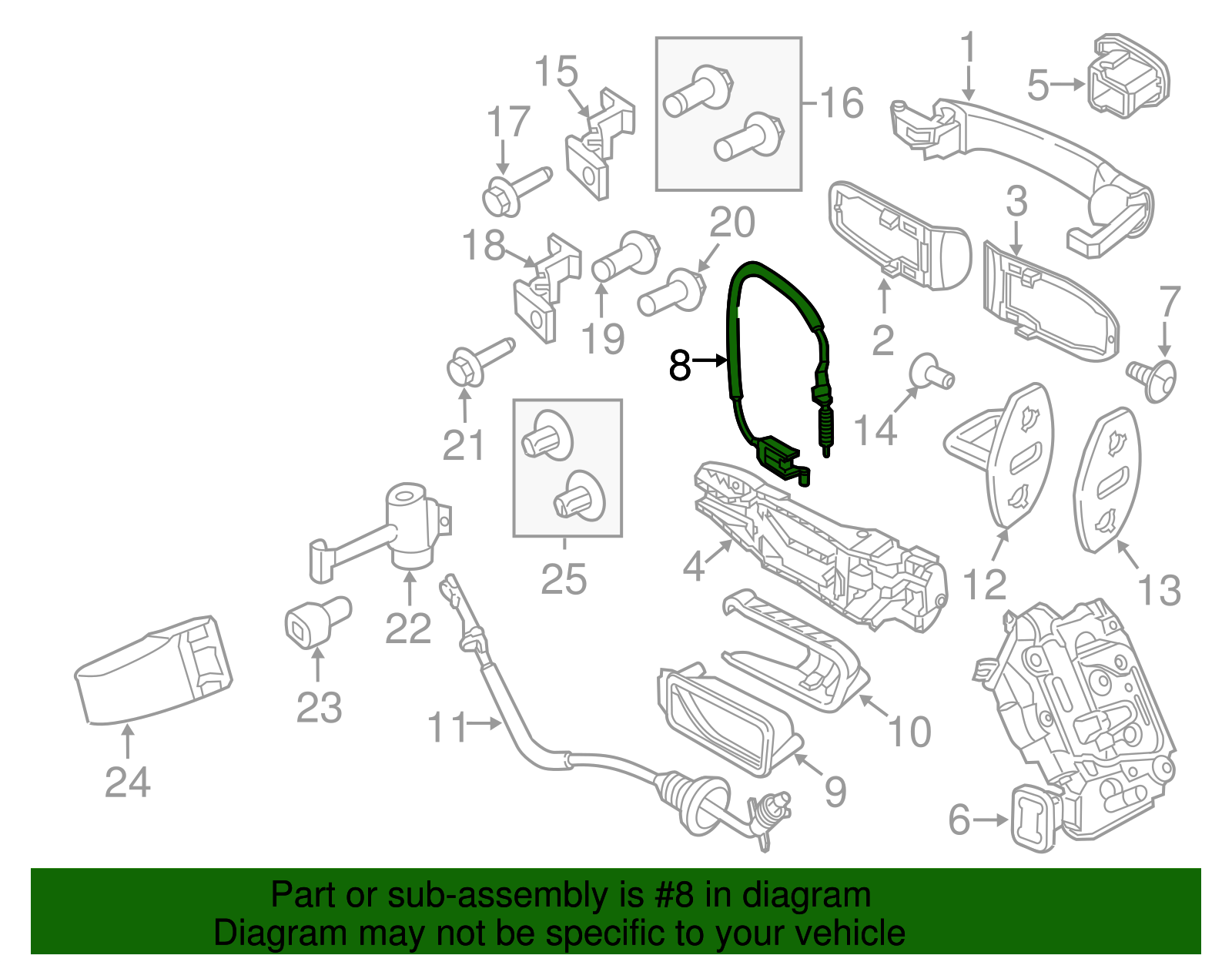 5N0-837-017-D - VW Volkswagen Original Bowden Cable From Door Lock To ...
