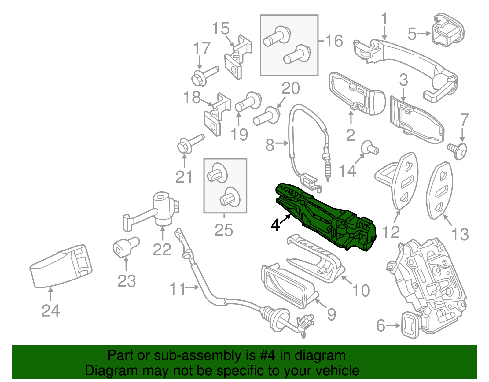 5N0-839-885-H - Exterior Door Handle Base 2009-2025 Volkswagen ...