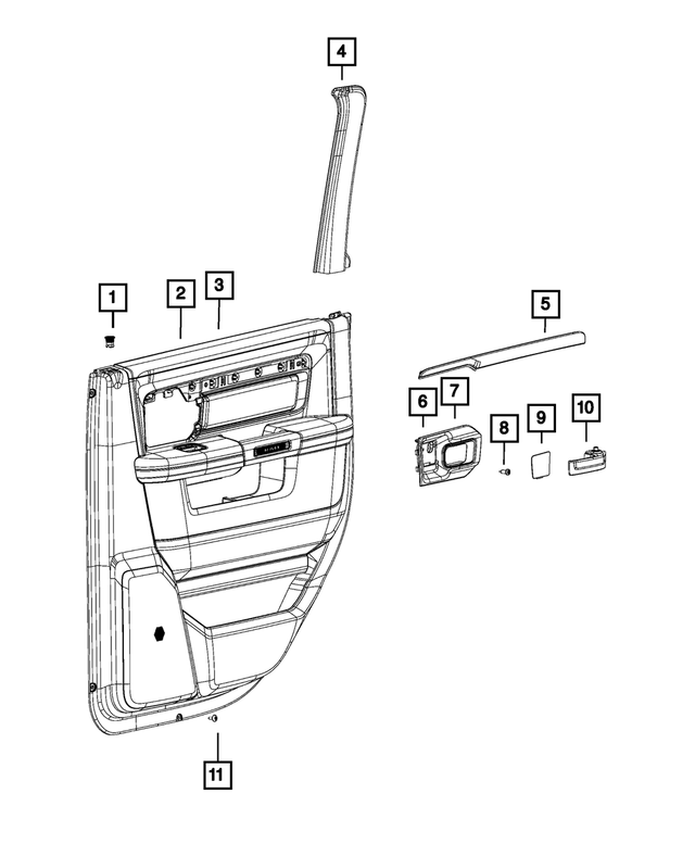 1GY64TX7AD - Release Handle Bezel, Right 2019-2022 Ram | Mopar ...