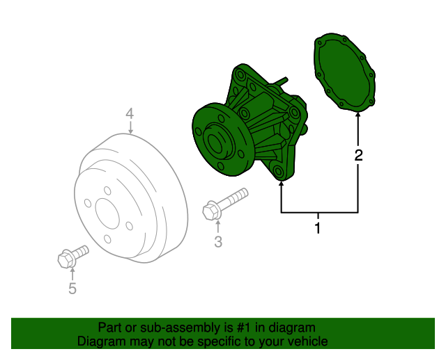 1300A107 - Water Pump 2014-2024 Mitsubishi | Mitsubishi Direct Parts