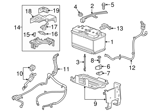 2017-2019 Cadillac XT5 Positive Cable 84221362 | TascaParts.com
