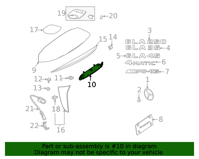 247-793-00-00 - Rear Spoiler Mount 2021-2023 Mercedes-Benz | Mercedes ...