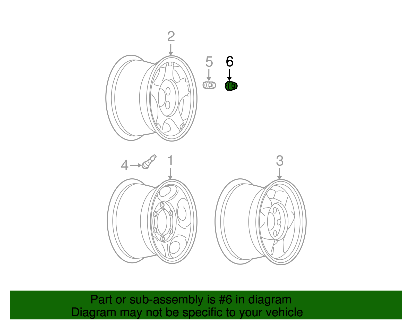 2000-2025 GM Wheel Lug Nut Cap 9597158 GM | GMPartsDirect.com