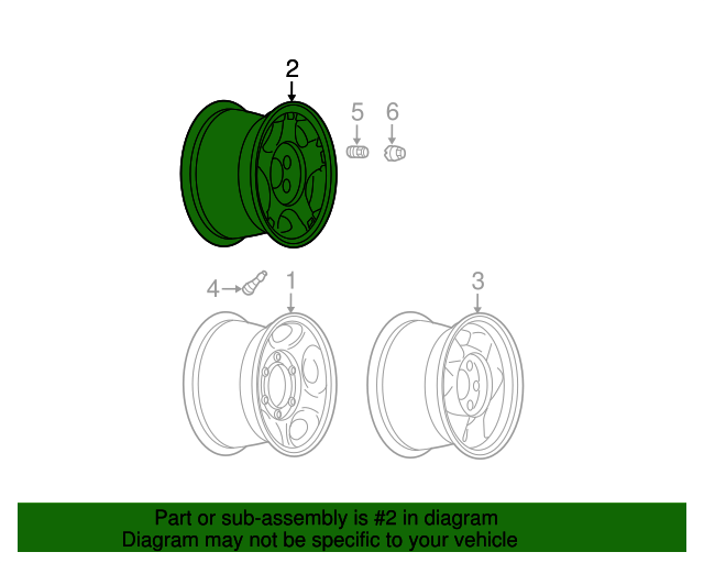 9596050 - 17x7.5-Inch Aluminum Wheel - 2007-2014 Chevrolet | Findlay Part