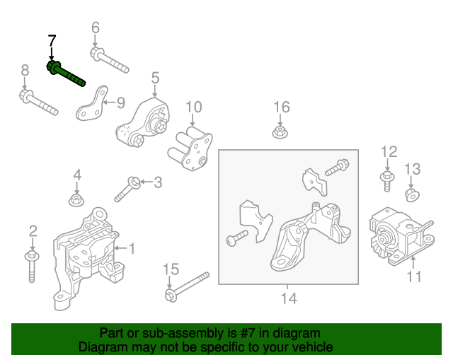 2013-2018 Mazda Torque Arm Bolt 9YA0-2A-234 | RealMazdaParts.com