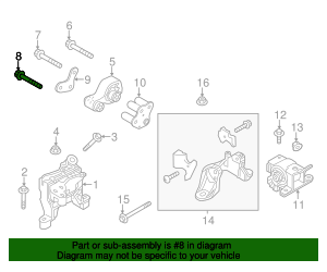 2013-2020 Mazda Outer Bracket Mount Bolt 9YA0-2A-415 | TascaParts.com