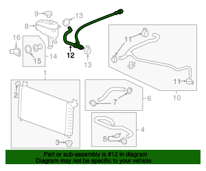 25806518 - Radiator Surge Tank Outlet Hose 2009-2014 GM ...