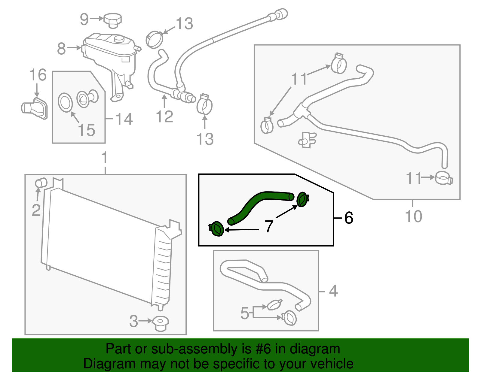 2011-2014 GM Radiator Outlet Hose 22884202 GM | GMPartsDirect.com