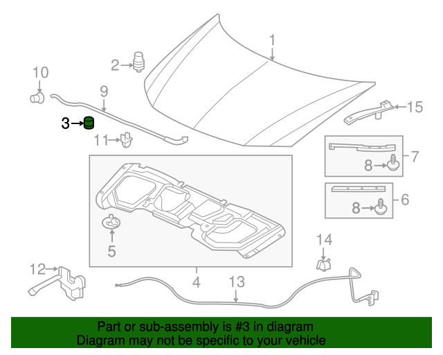 2012-2022 Honda Hinge Cushion 74177-TR0-A01 | Honda Parts Hub