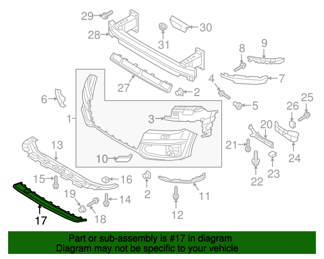 2017-2019 Audi Q7 Lower Molding 4M0-807-733-D-KA8 | Audi USA Parts