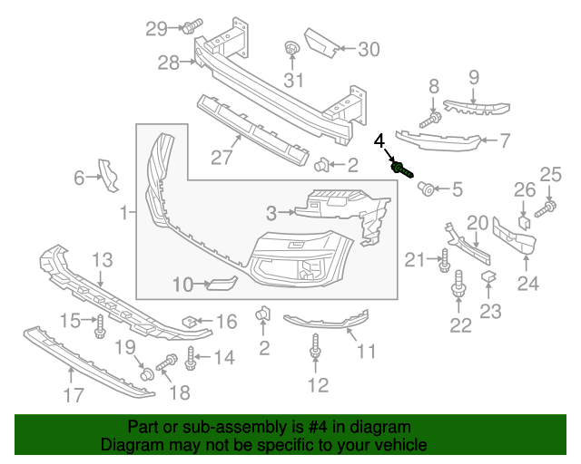 2012-2020 Audi Guide Screw WHT-003-954 | Audi OEM Parts