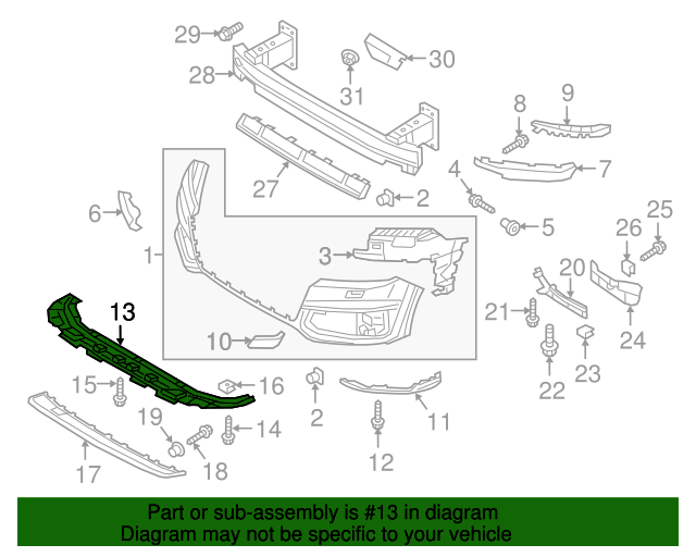 2017-2019 Audi Q7 Lower Plate 4M0-807-611-D | Audi USA Parts