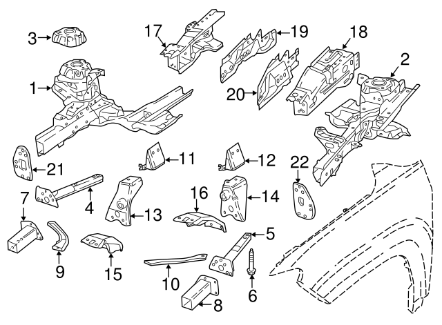 2017-2019 Jeep Compass Upper Rail Assembly - Passenger Side (RH ...