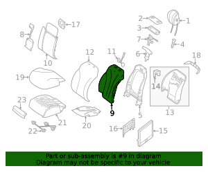 222-910-18-00 - Seat Back Pad 2014-2020 Mercedes-Benz | Mercedes-Benz ...
