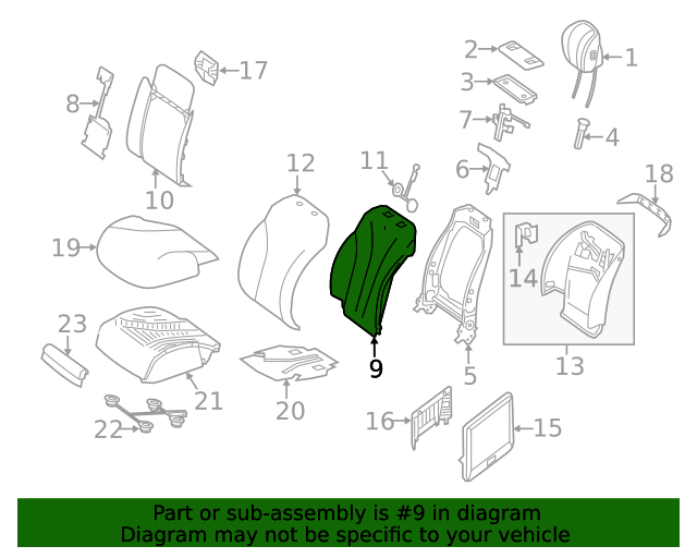 222-910-18-00 - Seat Back Pad 2014-2020 Mercedes-Benz | Mercedes-Benz ...