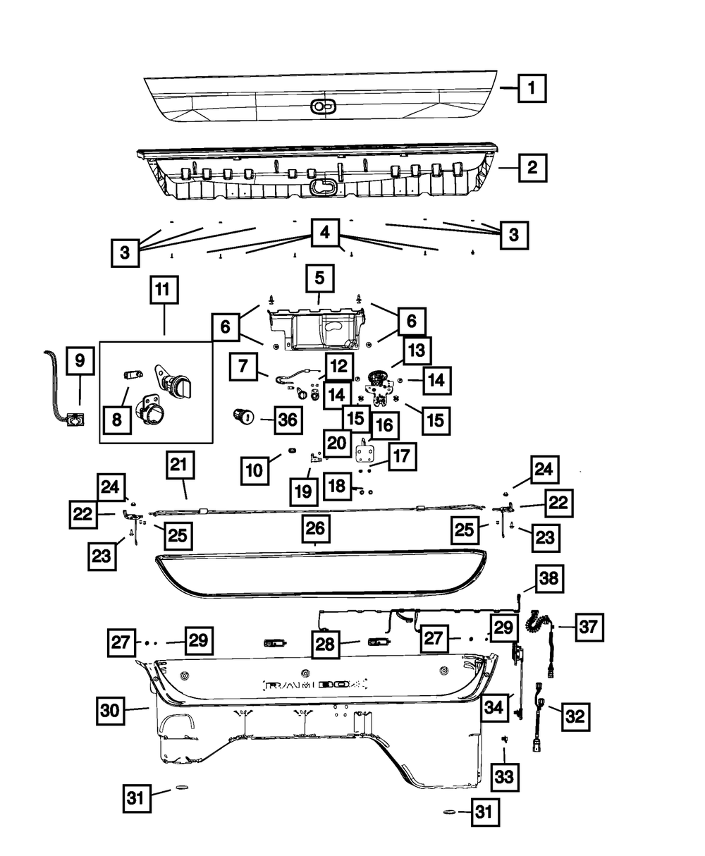 2019-2024 Ram 1500 Latch, Right 68417268AA | DodgeParts.com