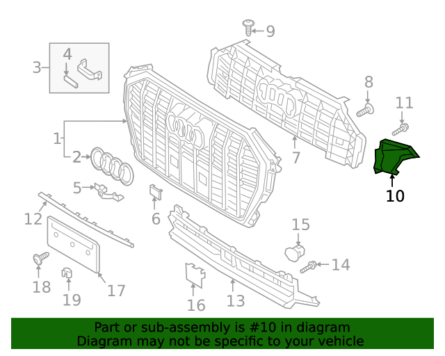 2019-2022 Audi Q3 End Plate 83A-807-095-A | Audi USA Parts