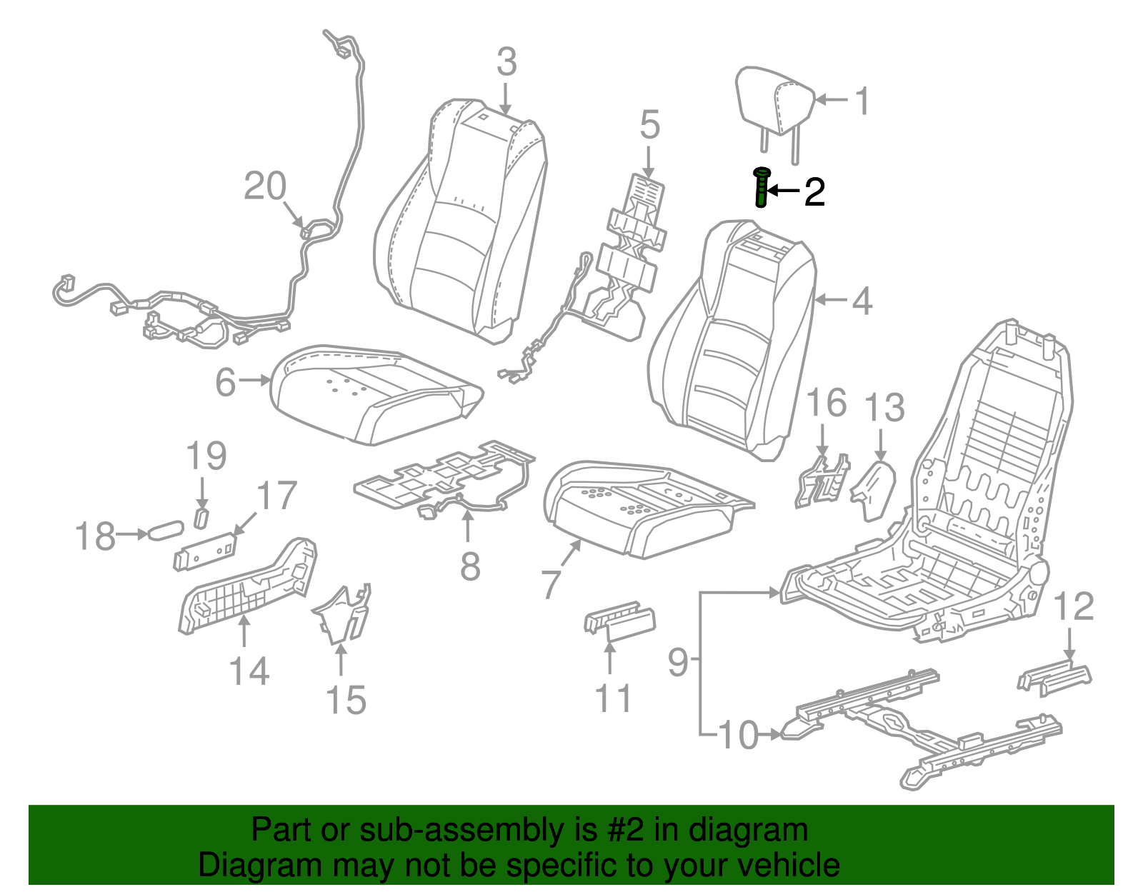 81143-T2F-A01ZG - 2018-2022 Honda - Guide Headrest *NH882L* (Platinum ...