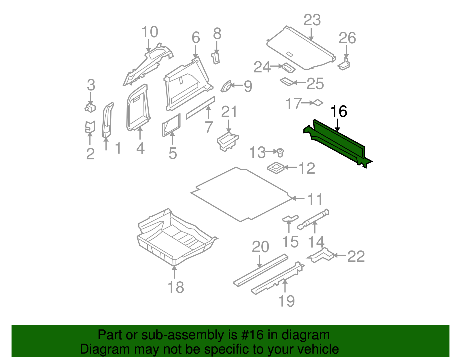 51476955000 - 2007-2013 BMW X5 Loading Sill Cover (51-47-6-955-000 ...
