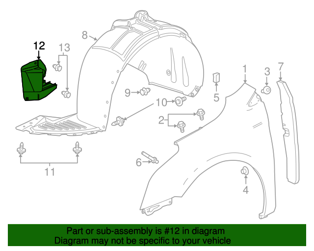 Front Passenger Side Wheelhouse Liner 84470036 | GMPartsDirect.com
