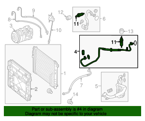 212-830-95-00 - A/C Refrigerant Liquid Hose 2014-2016 Mercedes-Benz ...