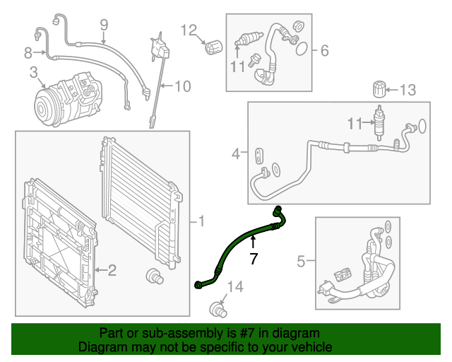 2013-2015 Mercedes-Benz E 400 AC Hoses 212-830-63-00 | MB OEM Parts
