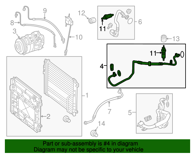 212-830-95-00 - A/C Refrigerant Liquid Hose 2014-2016 Mercedes-Benz ...