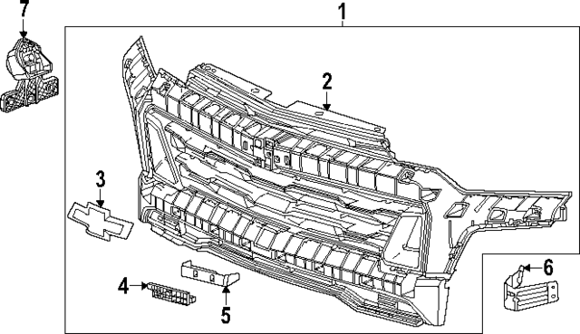 2023-2024 Chevrolet Colorado F Grille 86813211 GM | GMPartsDirect.com