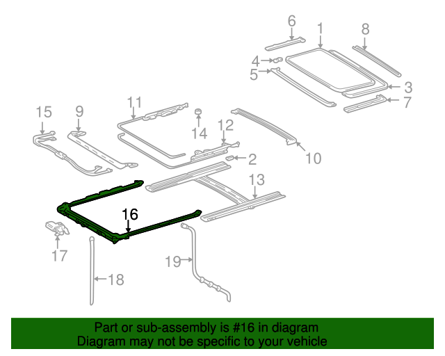 63233-60021 - Sunroof Frame 1998-2002 Lexus LX470 | AutoNation Parts