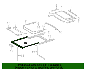 63233-60021 - Sunroof Frame 1998-2002 Lexus LX470 | AutoNationParts.com