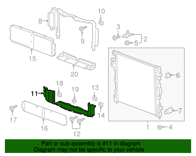 2022-2023 Chevrolet Traverse Baffle 85539187 | GMPartsDirect.com