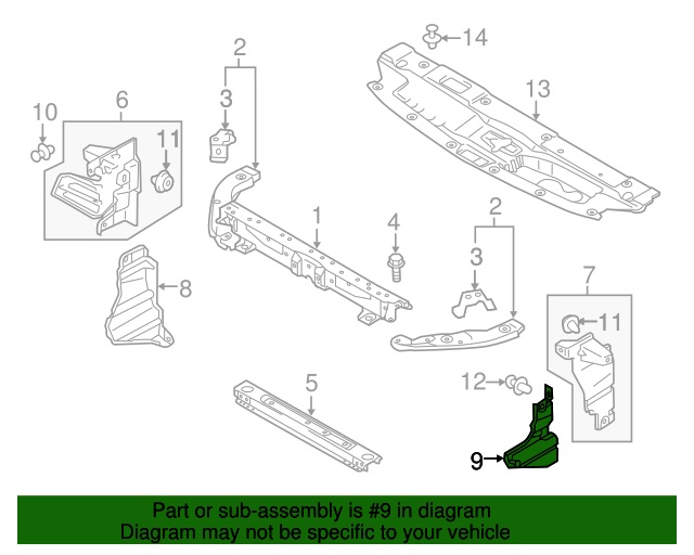 6400F047 - Air Guide 2014-2020 Mitsubishi Outlander | Mitsubishi Direct ...
