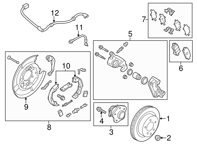 2013-2017 Nissan Leaf Parking Brake - Passenger Side (RH) 44000-3NF5A ...