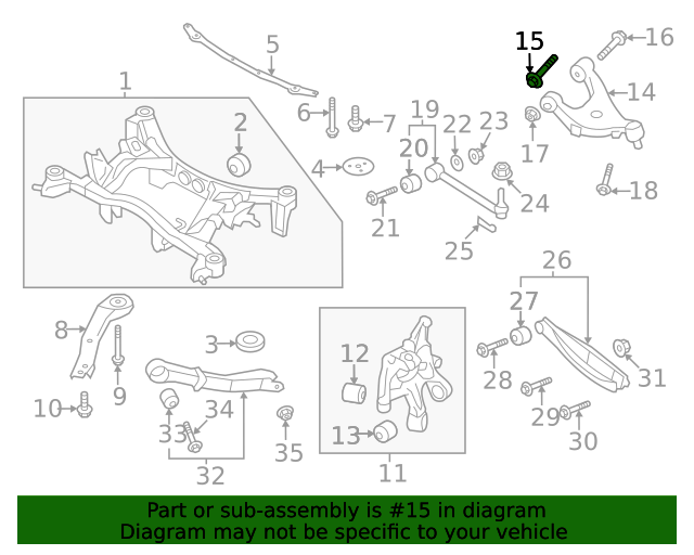 2013-2021 Subaru Upper Control Arm Mount Bolt 20540AA081 | Subaru Parts ...