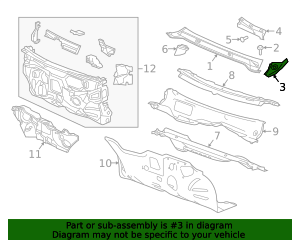 2016-2019 Buick Cascada Passenger Side Cowl Plenum Water Deflector ...