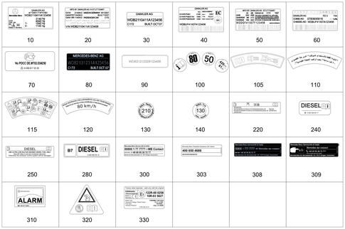 Type Plate, Guide Signs for 2020 Mercedes-Benz CLA250 | Mercedes-Benz ...