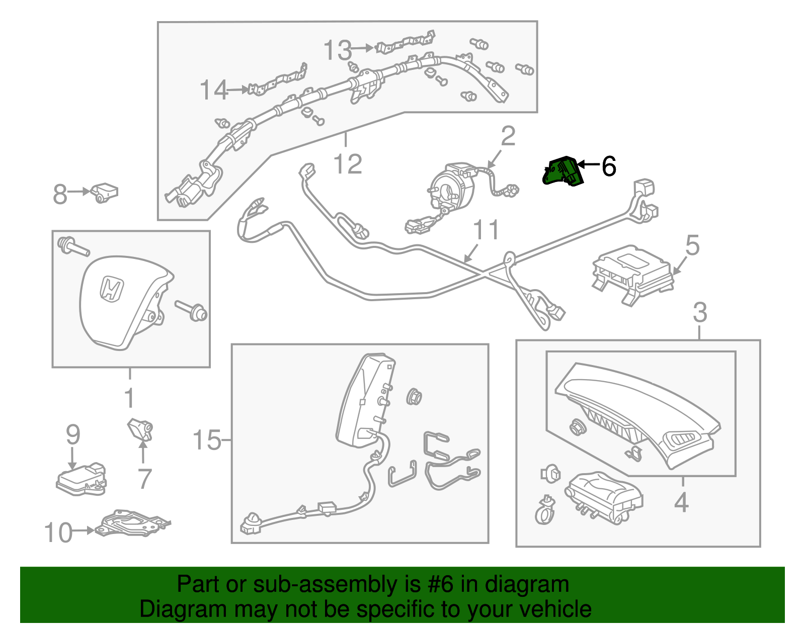 77930-TA0-B11 - 2008-2012 Honda Accord - Sensor Assembly Front Crash ...