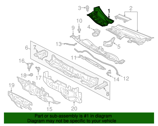 2011-2016 Scion tC Louver Sub Assembly Cow 55708-21040 | Toyota Parts ...