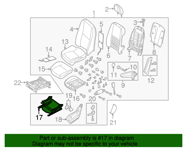 000-910-05-82 - Seat Frame 2014-2018 Mercedes-Benz | Mercedes-Benz USA ...