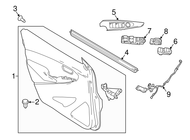 84820-WB003 - Window Switch - 2016-2019 Toyota | OEM Genuine Toyota Parts