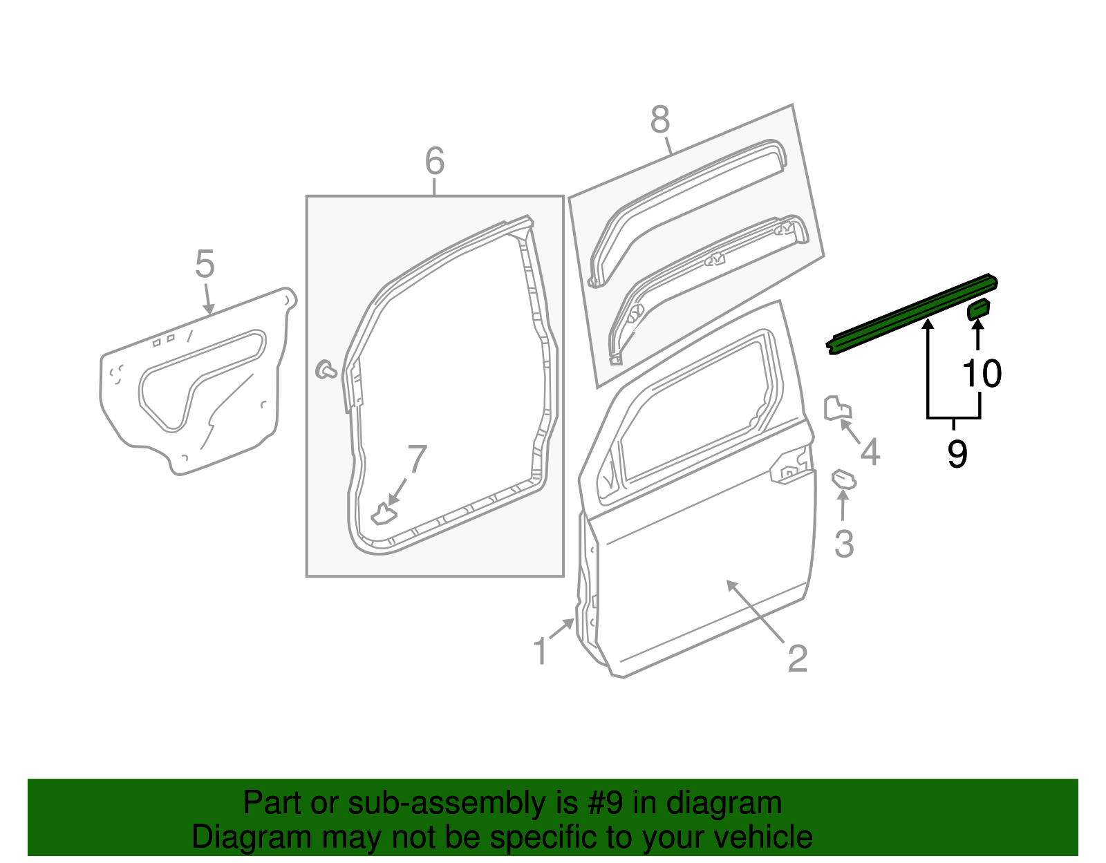 2003-2011 Honda Element Belt Molding 72450-SCV-A01 | Honda Factory Parts