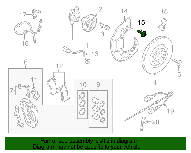 2008-2023 Audi Splash Shield Bolt wht005227 | Audi USA Parts
