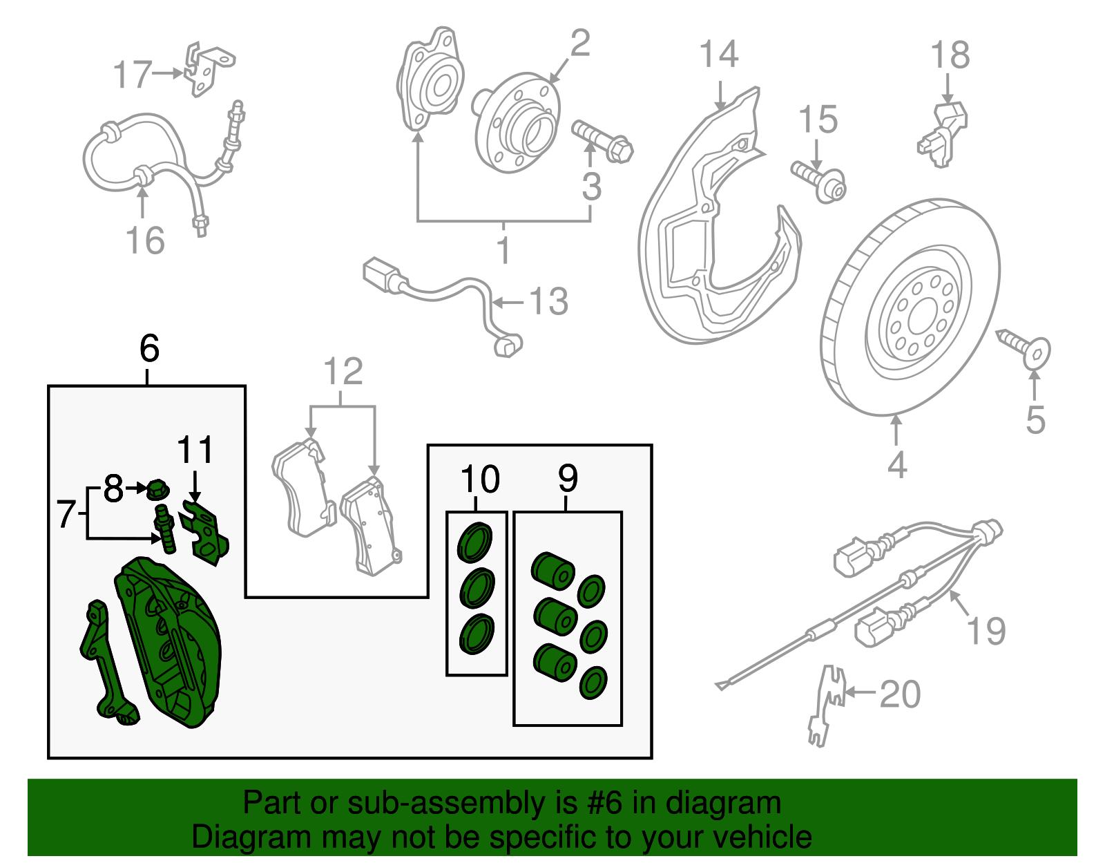 4G0-615-108 - Caliper 2013-2018 Audi | Audi OEM Parts
