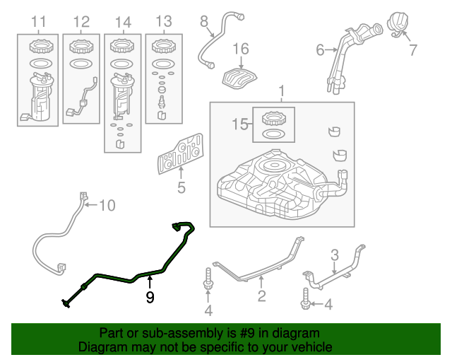 2012-2015 Honda Civic Fuel Line 17707-TR0-A72 | AutoNationParts.com