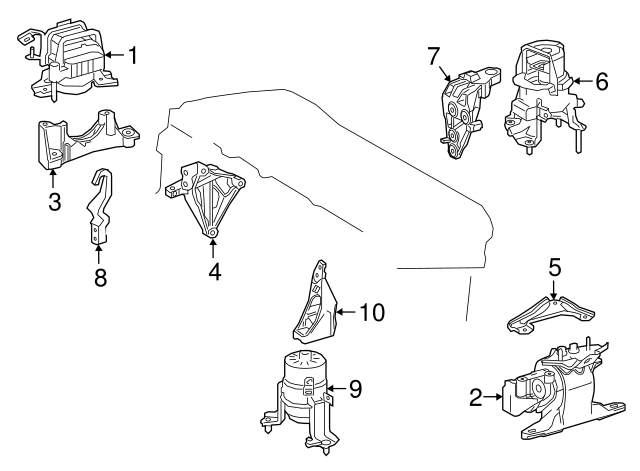 12281-25030 - Engine Mount Support Bracket - 2018-2023 Toyota ...