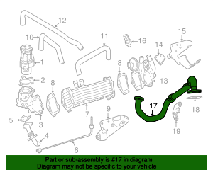 642-140-21-08 - Exhaust Gas Recirculation (EGR) Tube 2010-2022 Mercedes ...
